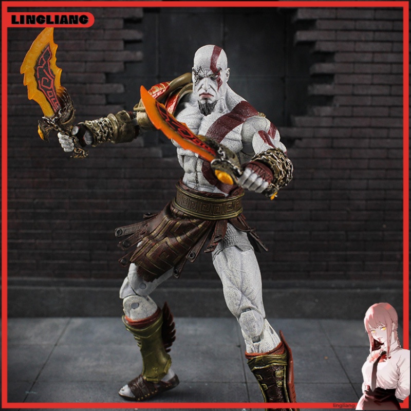 NECA God of War GOW 3 Kratos Movable Interchangeable Head Action Figure ...