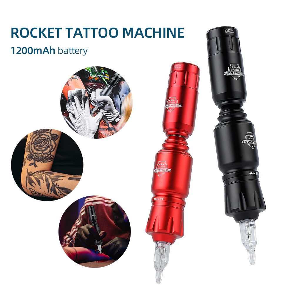 Rocket Mini Rotary Tattoo Machine Pen Powerful Tattoo Power Supply RCA ...
