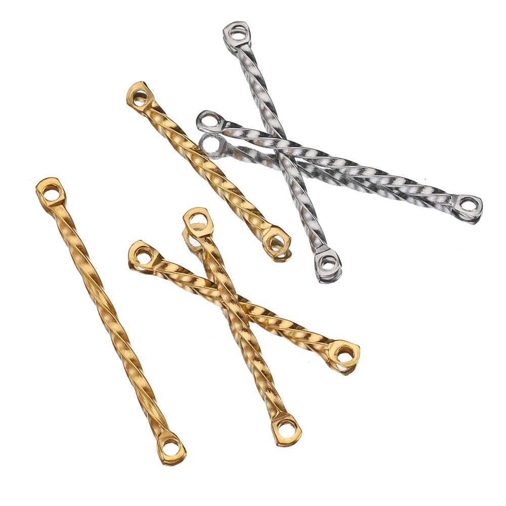 Stainless Steel Twist Double Hanging Connecting Rod Gold Steel Color ...