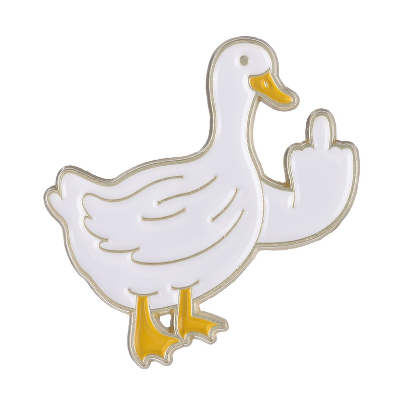 Cute Duck Enamel Pin Animal Brooches Funny Little Yellow Duck Brooch ...