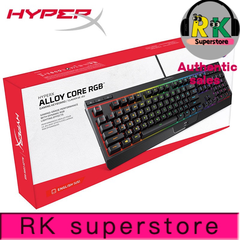 Original Hyperx Alloy Core Rgb Membrane Gaming Keyboard Metal Panel Esports Keyboard Dynamic