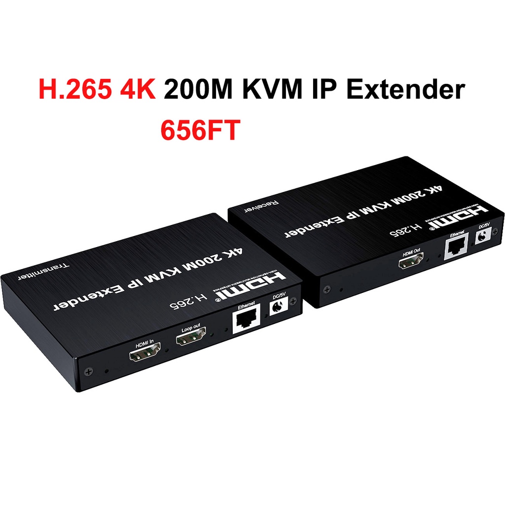 4K 200m HDMI KVM IP Extender Via Cat6 Ethernet Cable HDMI KVM Extender ...