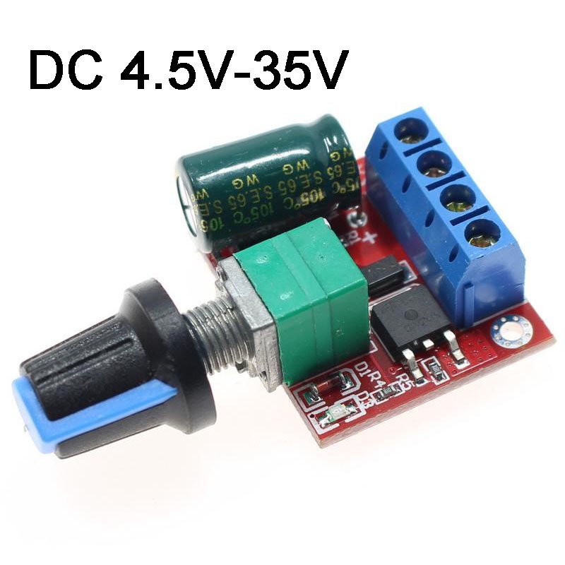 Mini 5A 10A 90W PWM 4.5V-35V DC Motor Speed Controller Module DC-DC 12V ...