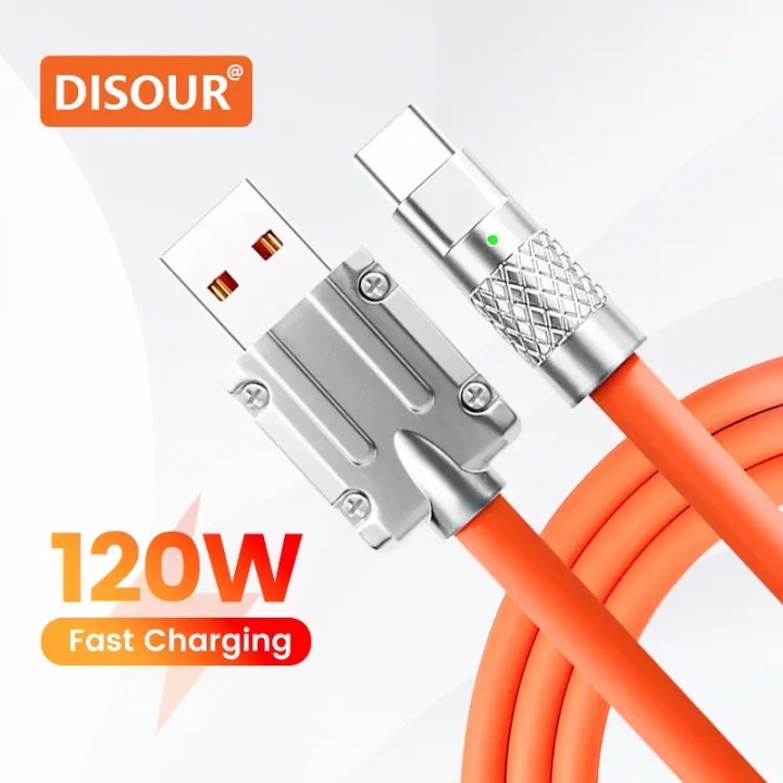 120W USB mobile phone charging cable data transmission cable metal 6A ...