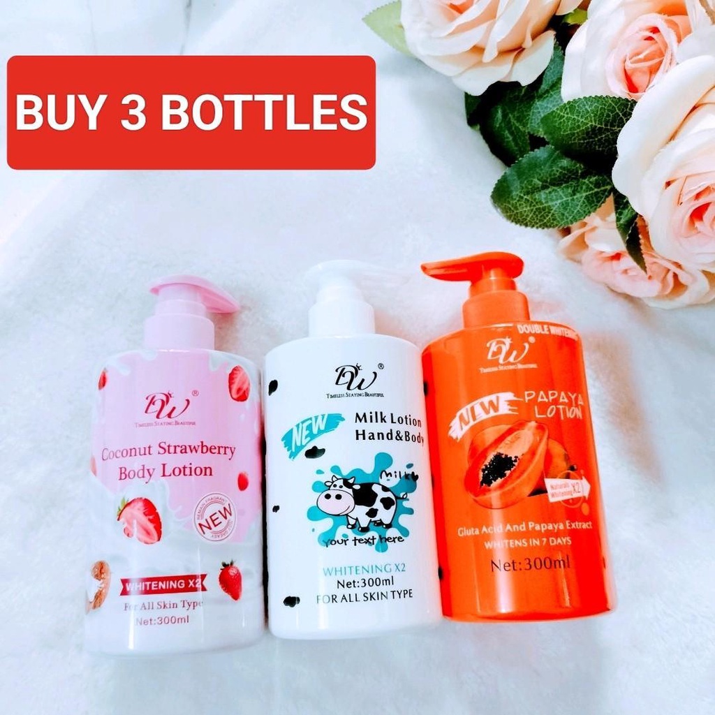BUY 3 BOTTLES papaya + milk + Cocoberry original perfume lotion double ...