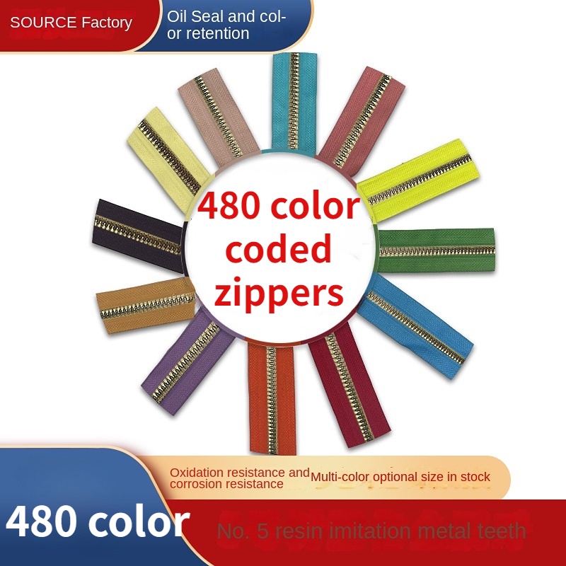 1 meter 480 colors to choose No. 5 resin zipper imitation metal teeth ...