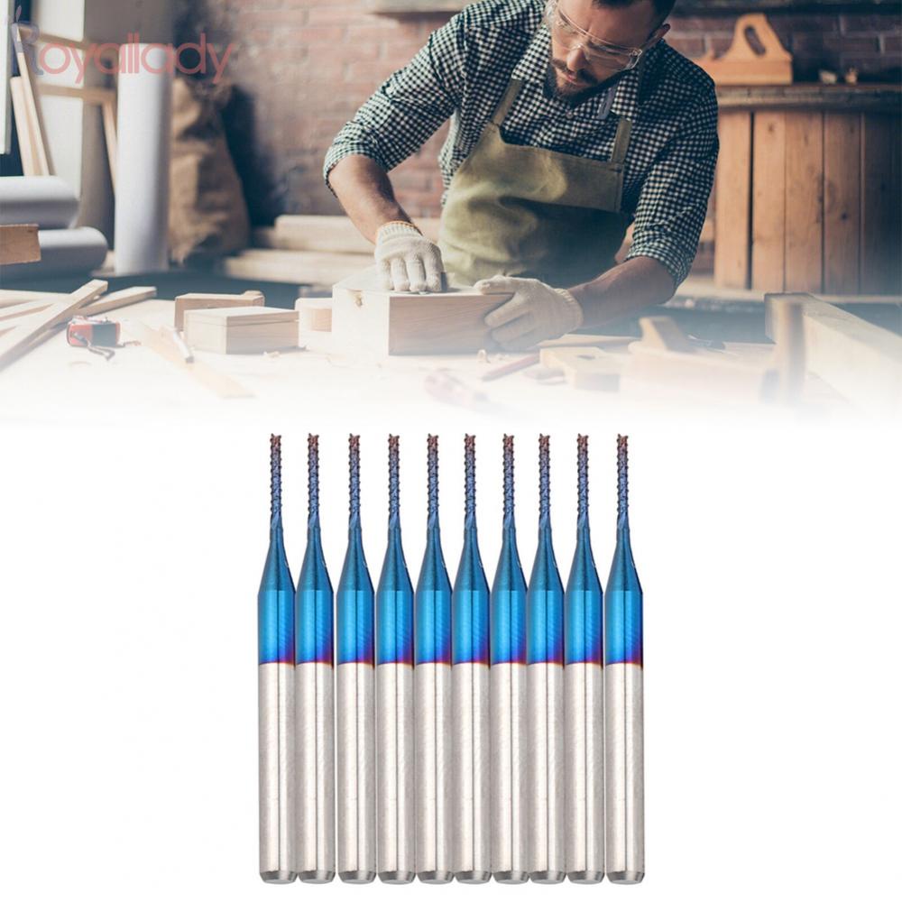10 X 1mm Carbide Router Cutting Bit Blue Corn End Mill Engraving Bit ...