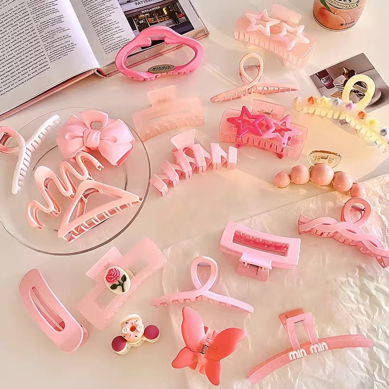 Fairy Pink Star Hair Clip for Women Mori Style Pink Flower Hair Pin ...