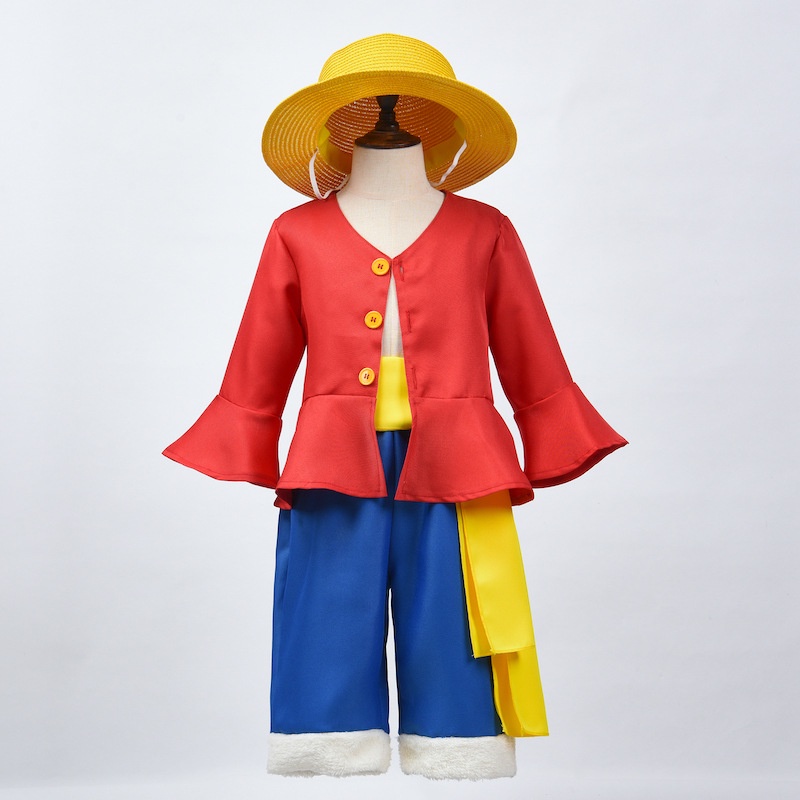 One Piece Luffy Clothes Top Pants Suit Children's Navigator Costume for ...