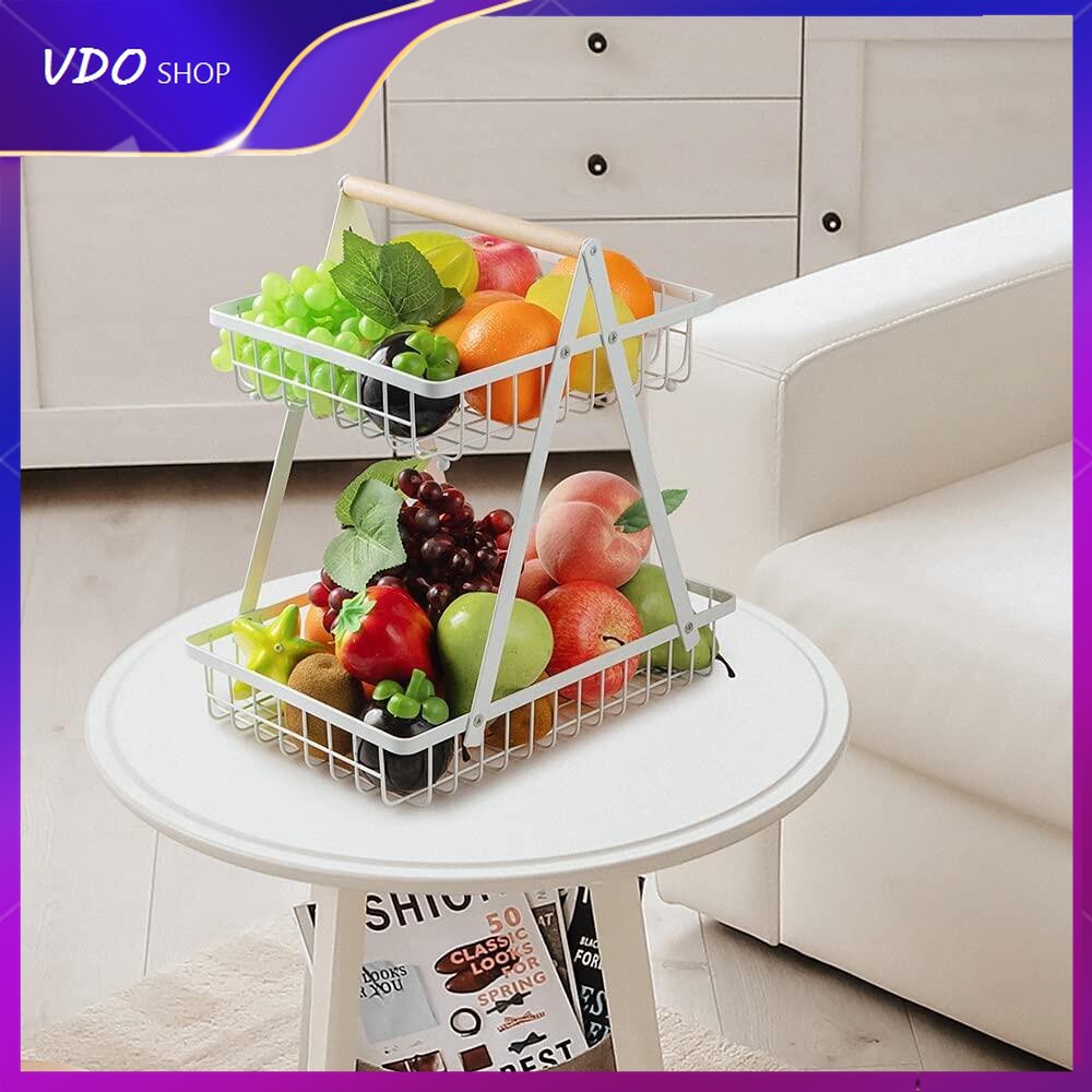 Double layer fruit basket Table display fruit tray Removable fruit and ...