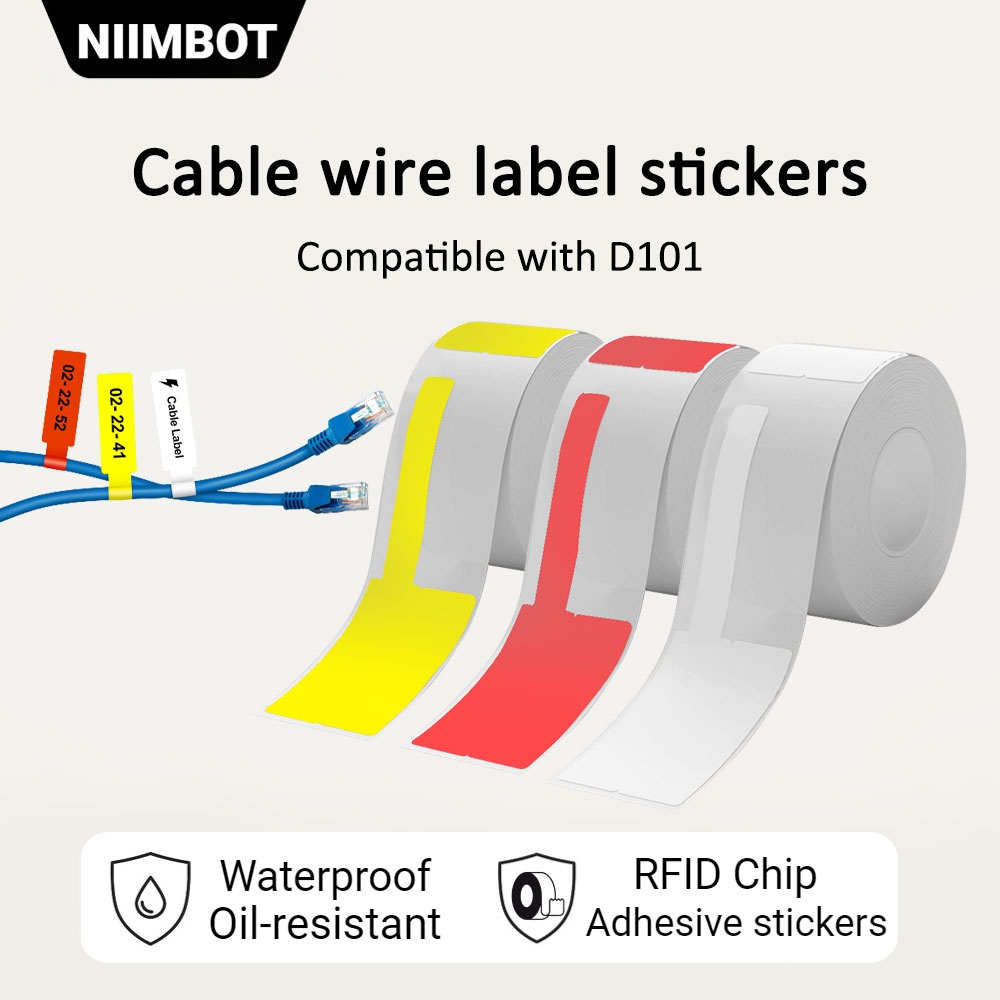 NIIMBOT D101 Cable Lable Paper Cord Sticker Paper Tag with Self ...