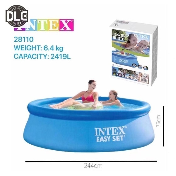 INTEX Inflatable Above Ground Portable Outdoor Family Swimming Pool ...