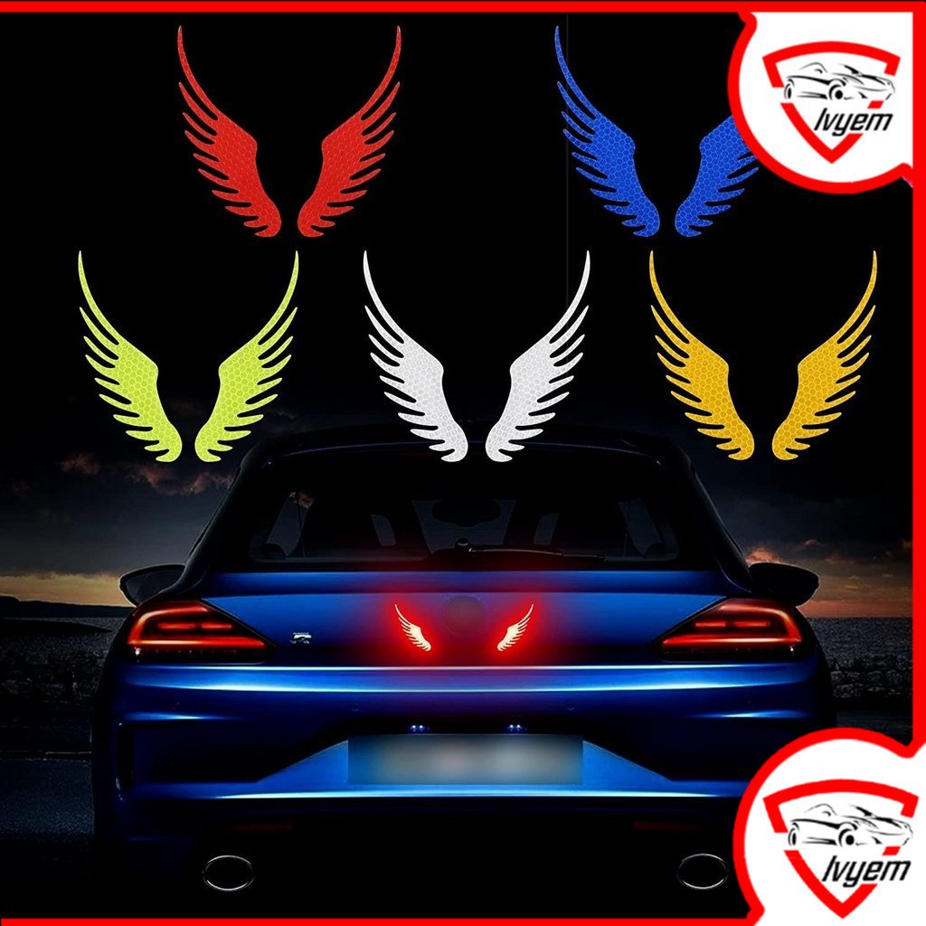 Car Reflective Stickers Angel Wings Decals High Intensity Night ...