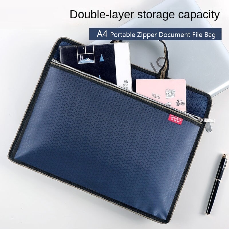 A4 Portable Zipper Document File Bag Portfolio Handbag Solid Color ... A4 Portable Zipper Document File Bag Portfolio Handbag Solid Color ...
