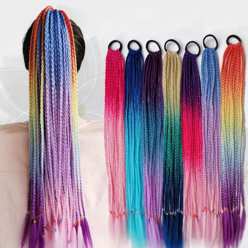 YOUJ Hip-hop Style Dirty Wig Women Braided Gradient Colored Twist ...