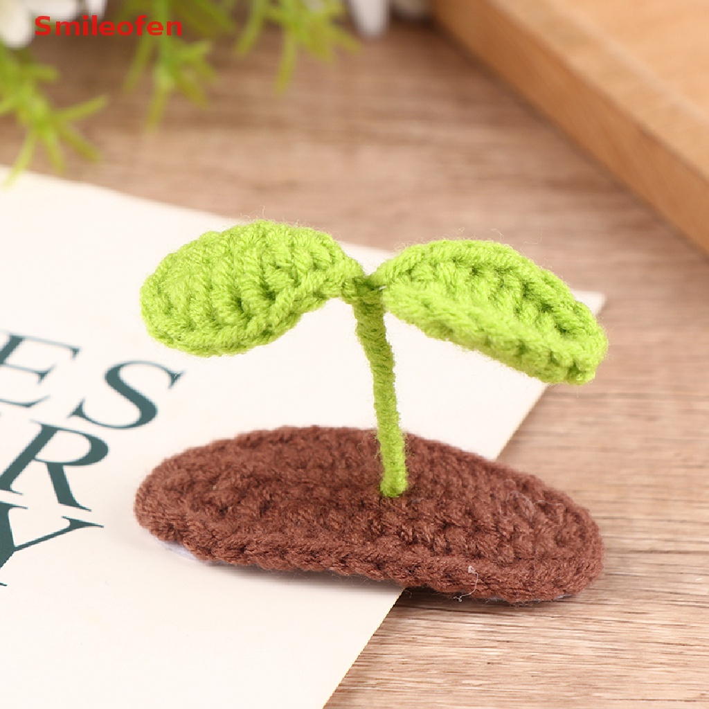 [Smileofen] 1Pc Cute Bean Sprouts Duck Crochet Hair Clip Handmade ...