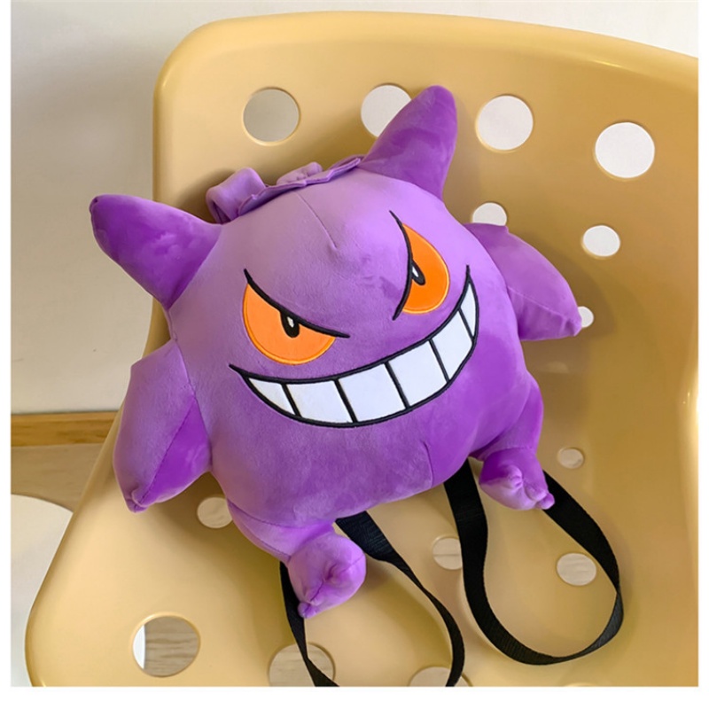 Pokemon 2023 Geng Gui Purple Plush Backpack Couple High Capacity ...