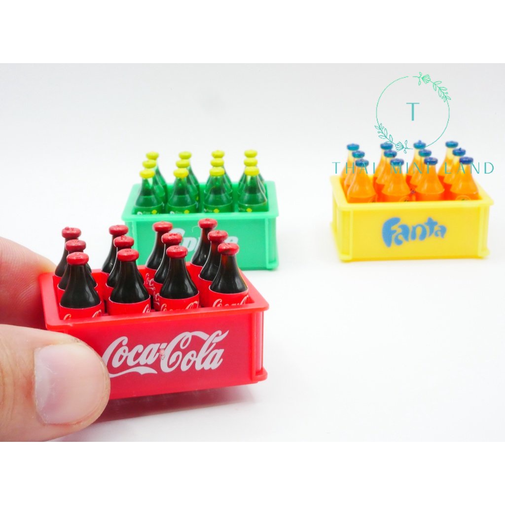 Soft Drink With Tiny Crates Fanta Sprite Coke Bottles Items | Shopee ...