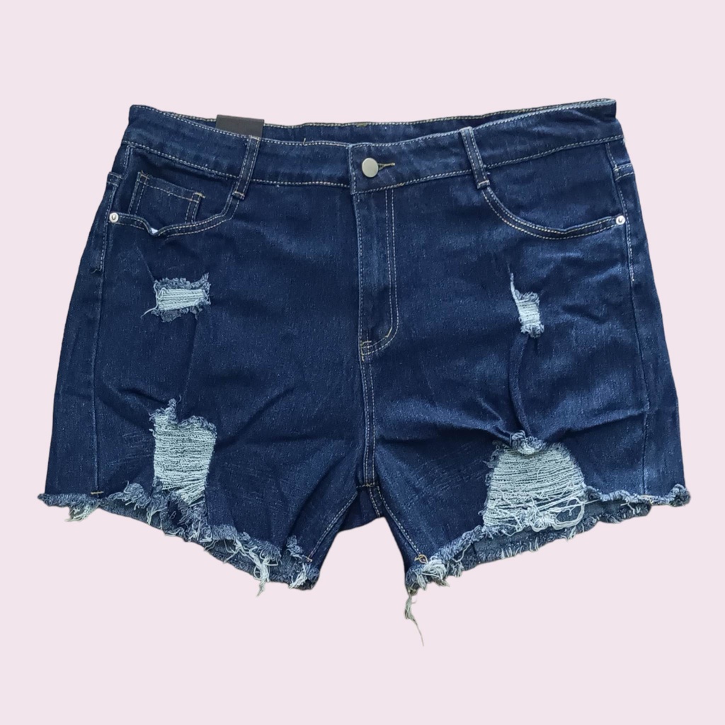 NEW Rippe Raw Cut Denim Semi Strechable High Waist Shorts For Women ...