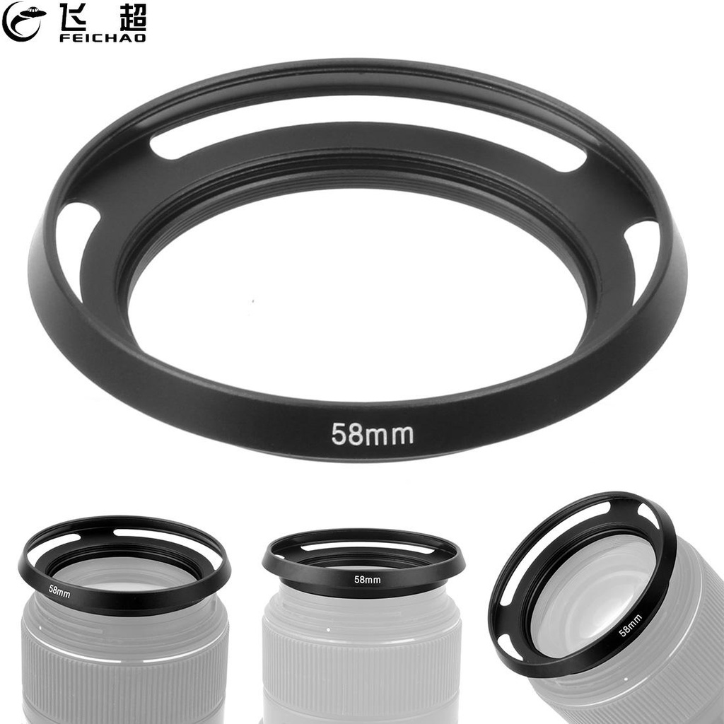 FEICHAO Wide Angle Lens Hood Metal Screw Vented Protector No Dark Angle for Leica 37 40.5 49 52 ...
