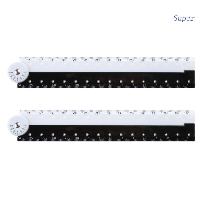 Super Plastic Ruler with White & Black Folding Ruler 30 for cm Drawing ...