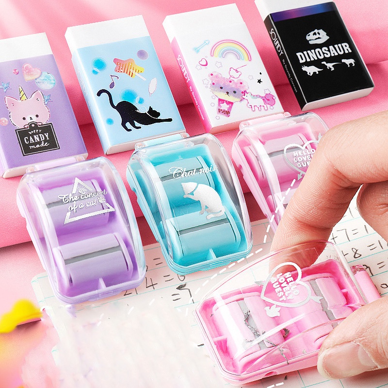 Mini Car Shaped Eraser Dust Collector Roller Desktop Cleaner Student ...