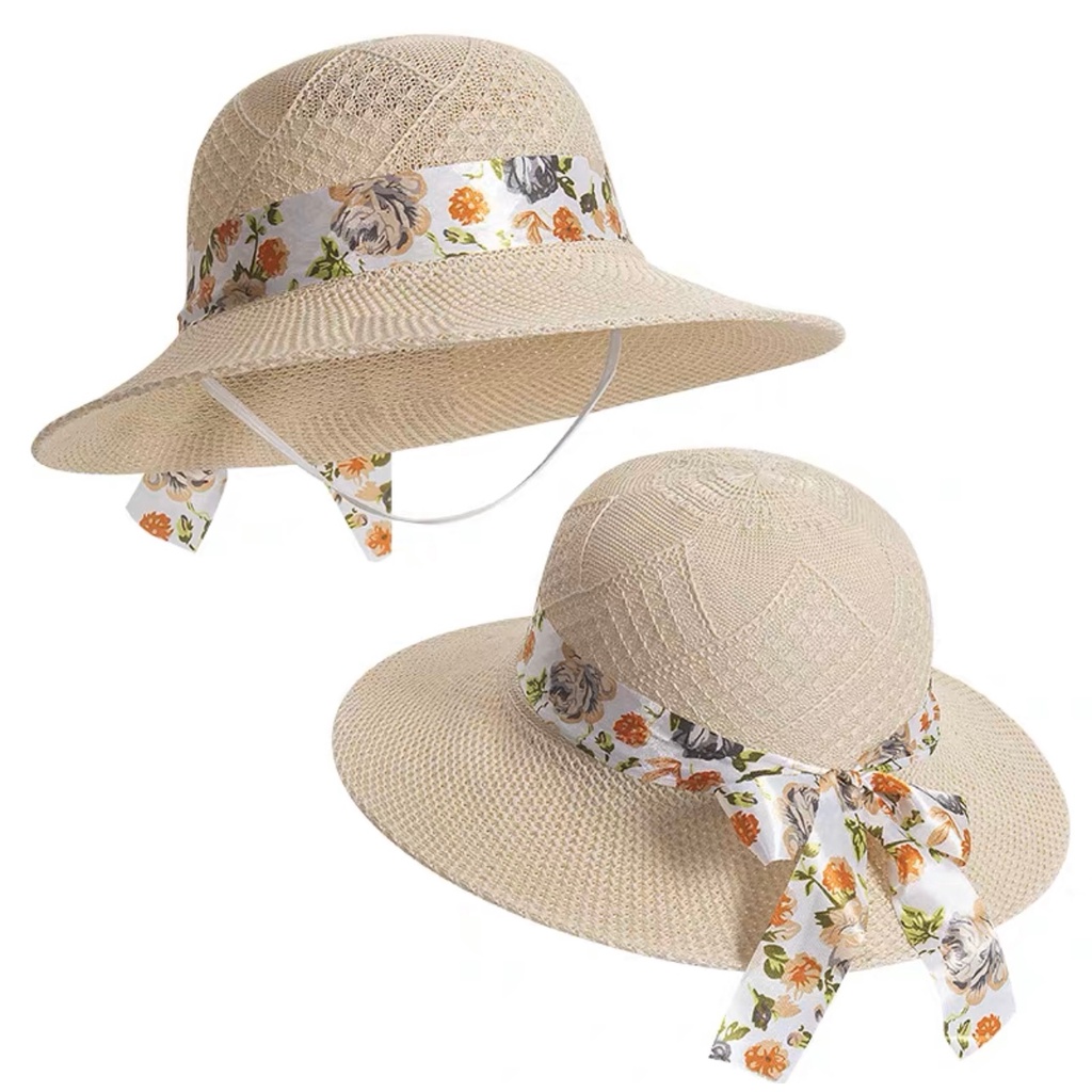 Straw Hats #BHT07 Sun caps Beach Women Summer Hat UV Protect Travel ...