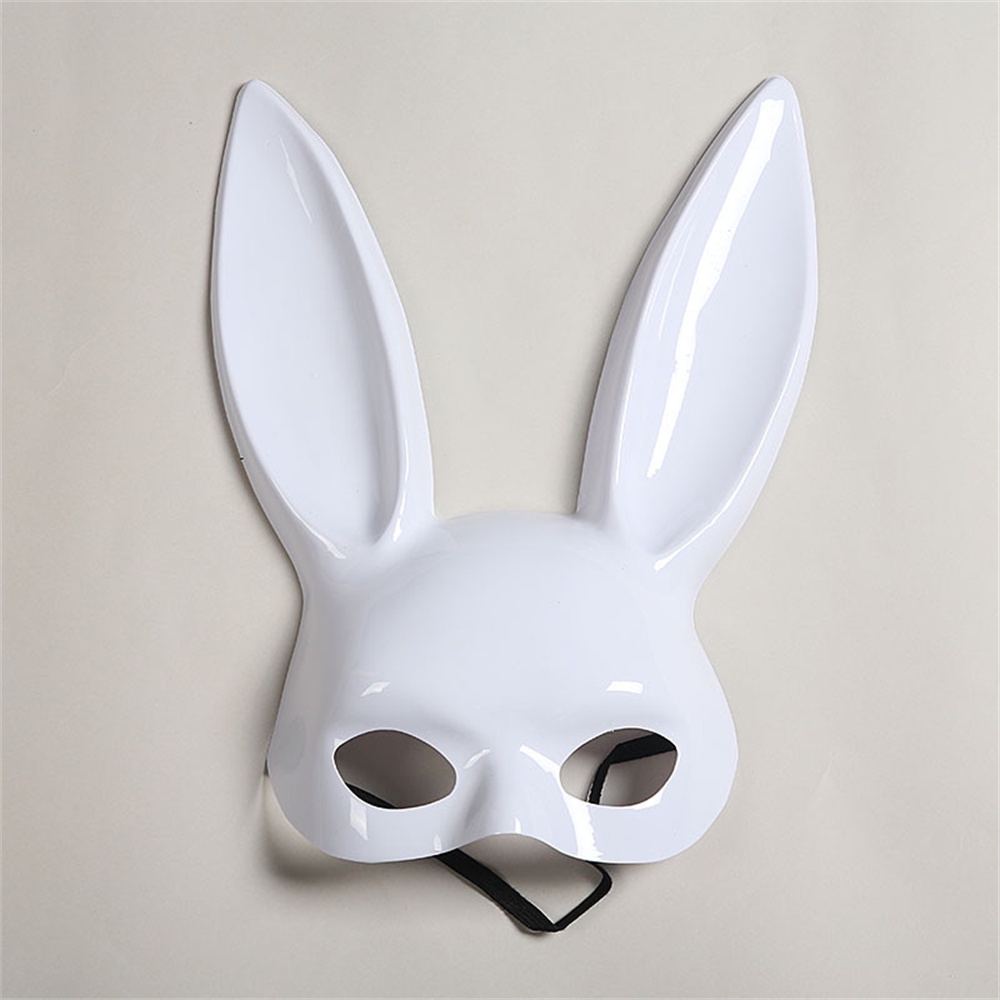 Half Face Rabbit Mask Black White Halloween Mask Christmas Bar ...