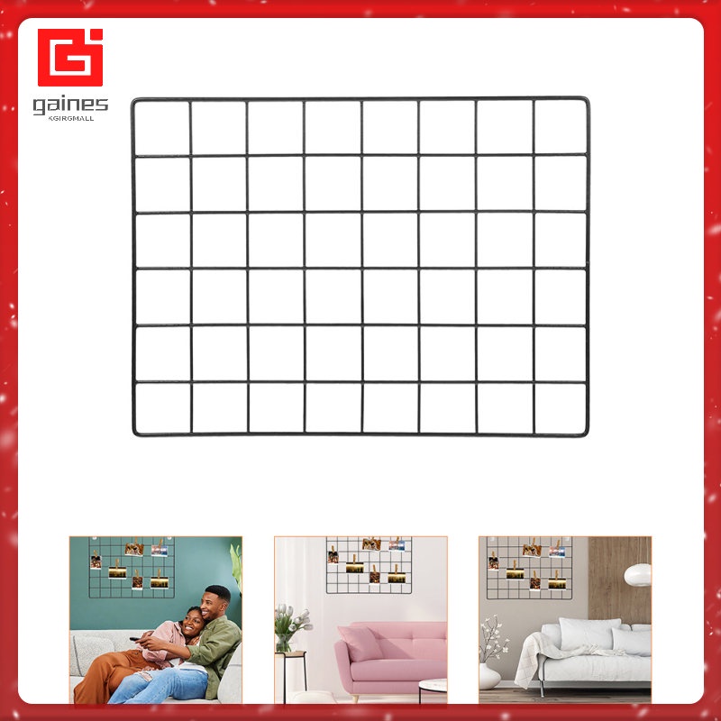 Grid Wall Panels Metal Shelf Hanging Net Photo Black Iron 50X30.3X0.5CM ...
