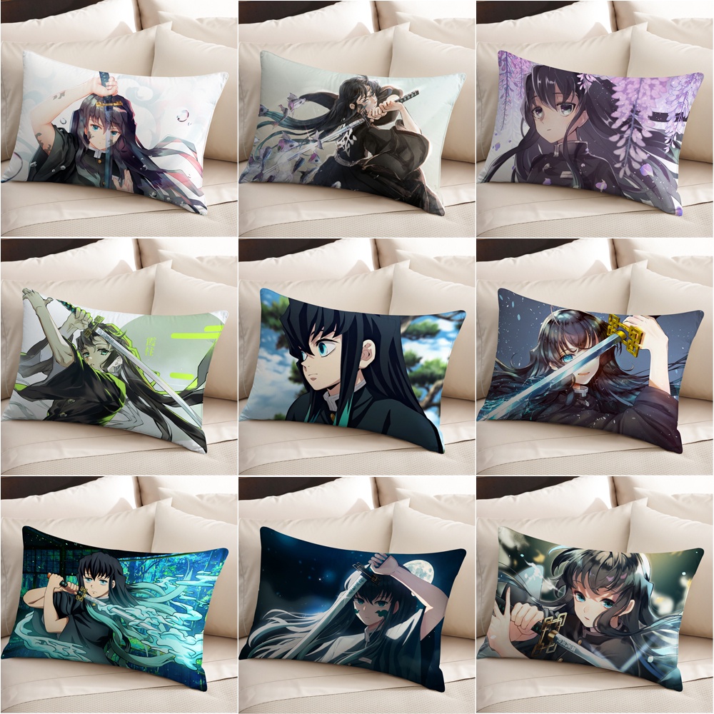Demon Slayer Muichiro Tokito Rectangular Pillow Case Single Side ...