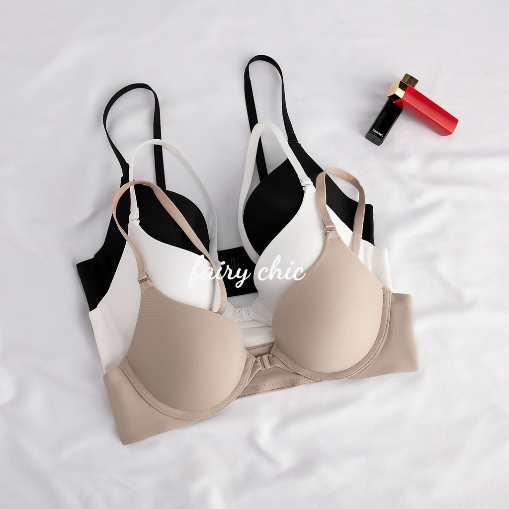 Sexy Front Button Bra Thin Sectional Push-Up Bra Seamless With Wire ...