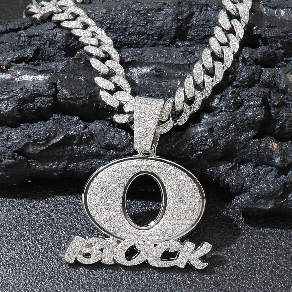 Hip Hop Necklace Men's Jewelry Street Wear OBLOCK English Letter ...