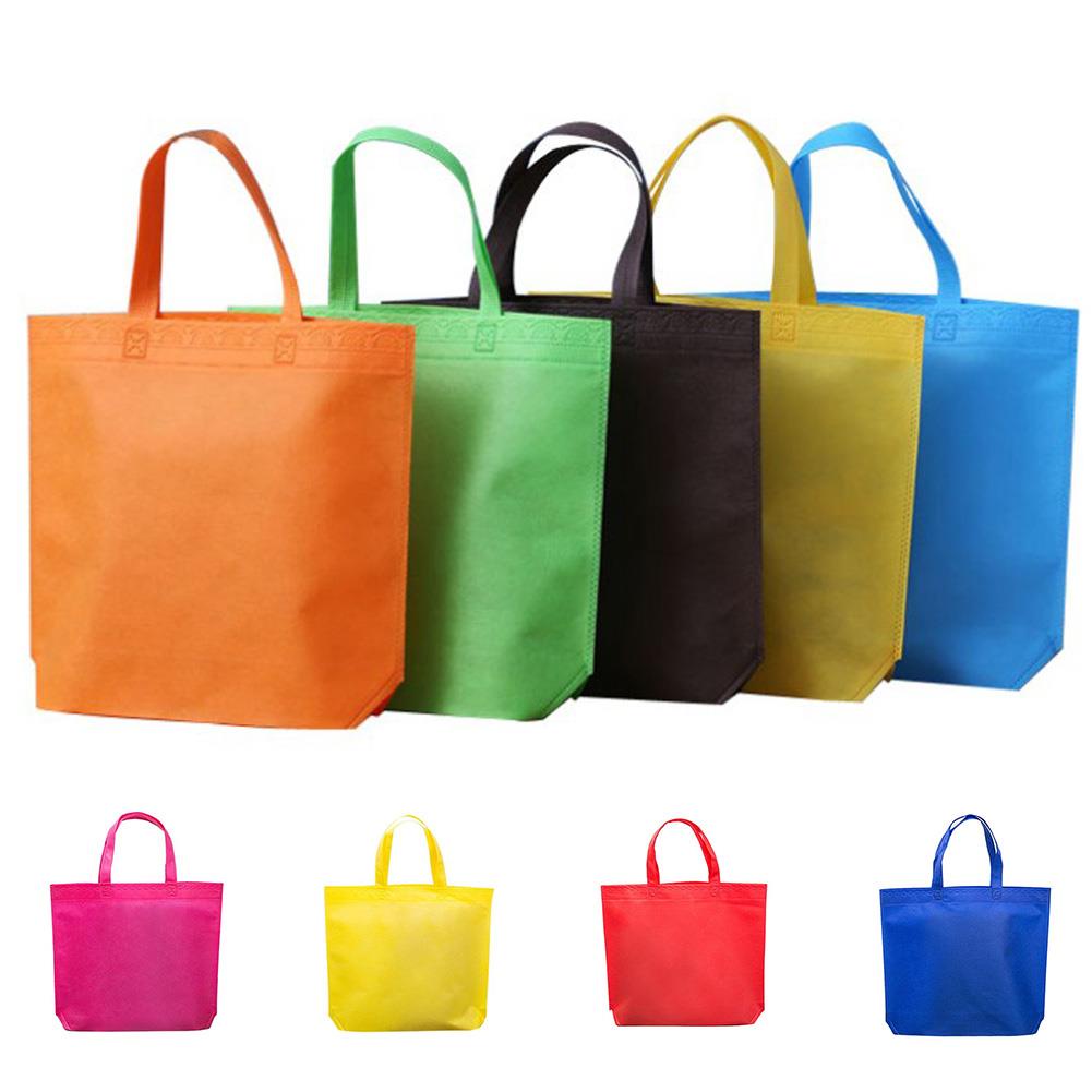 Solid Color Non-Woven Multi-Use Gift Bags With Handle Women Shopping ...
