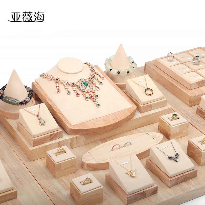 [Anluoyi] Jewelry Display Props Set Solid Wood Earring Display Stand ...