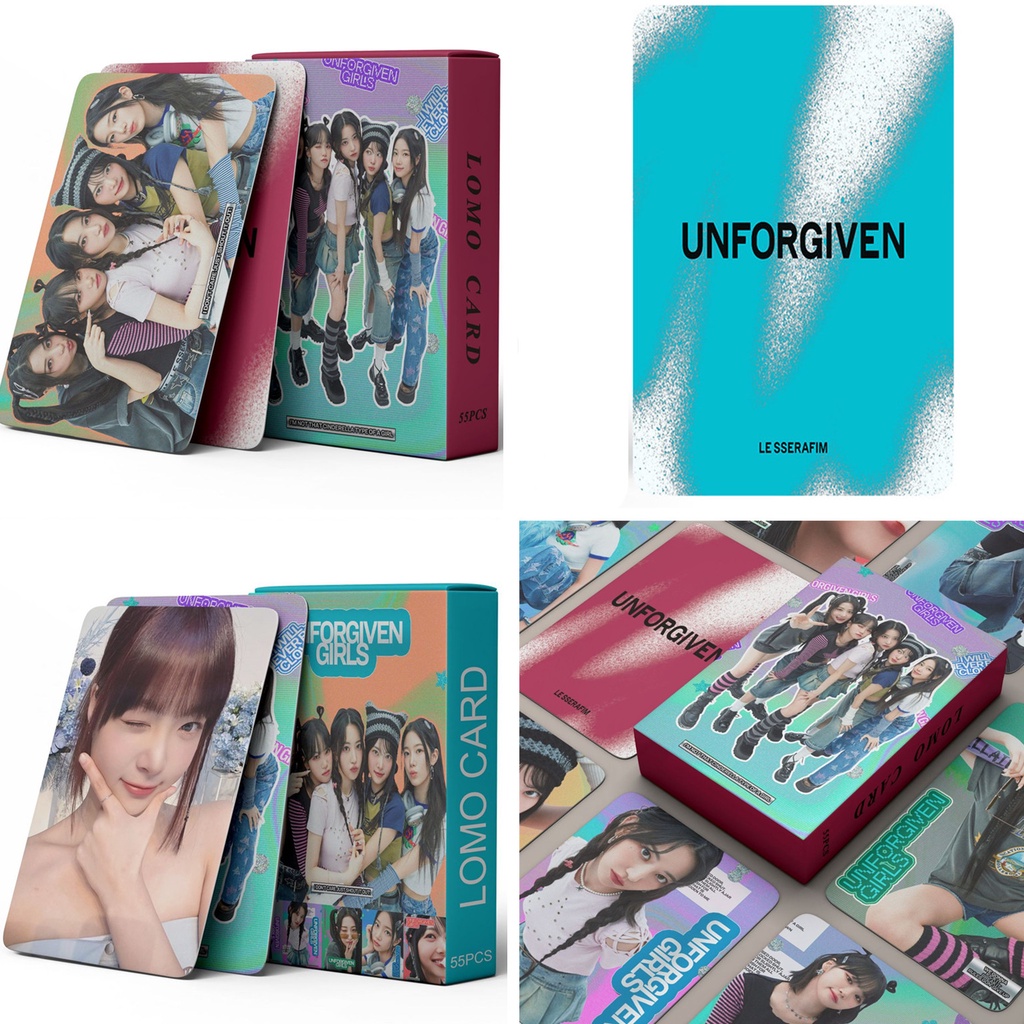 55pcs/box LE SSERAFIM JAPAN Mini Album UNFORGIVEN Photocards Lesserafim ...