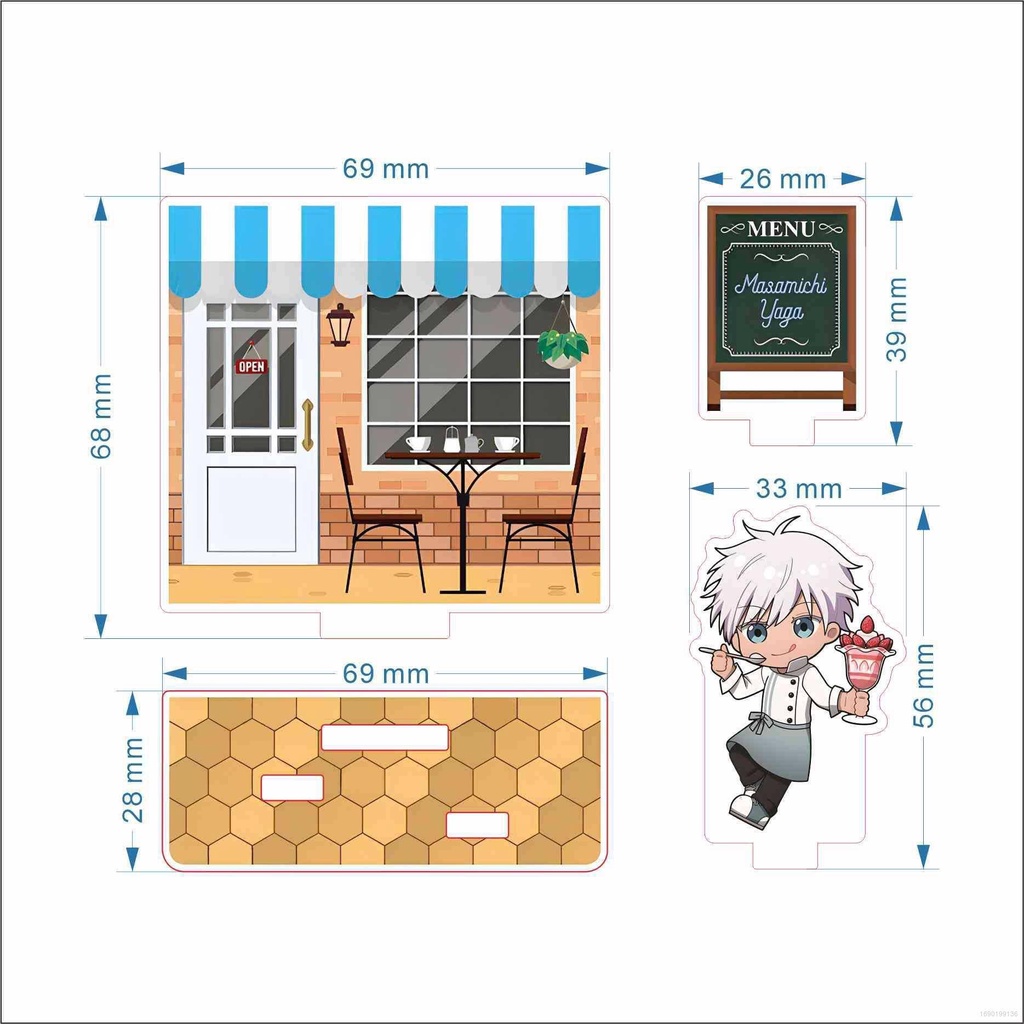 Yelan Mini Jujutsu Kaisen Figure Model Toy Acrylic Stands Anime Plate ...