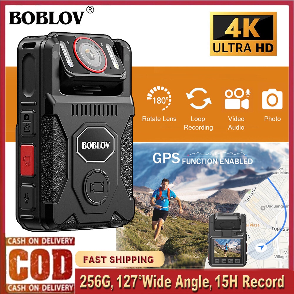 BOBLOV M7Pro 4K GPS Body Worn Camera, HD 2196P Video Audio Recorder ...