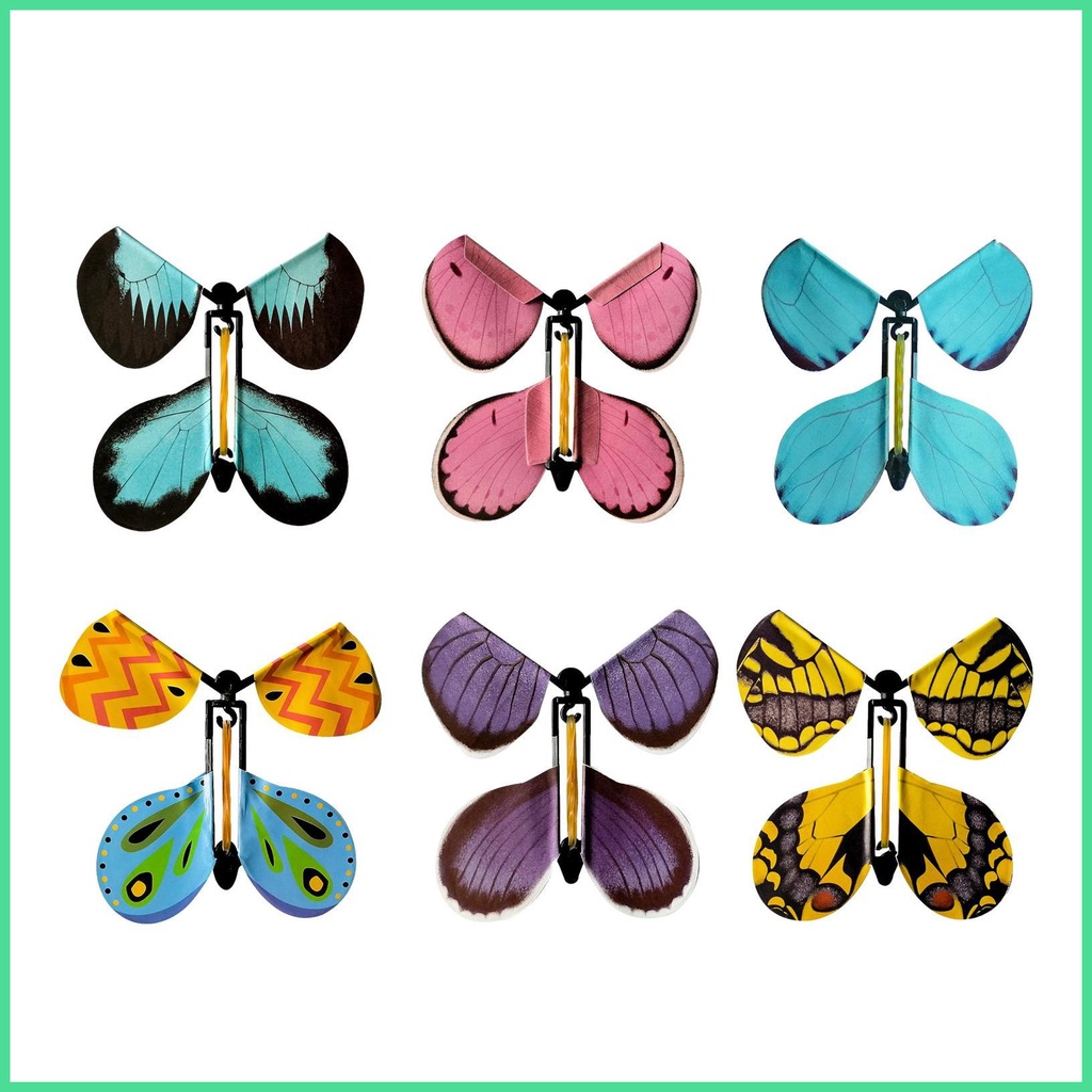 6 Pieces Colorful Flutter Flyers Butterflies Funny Wind Up Butterfly ...