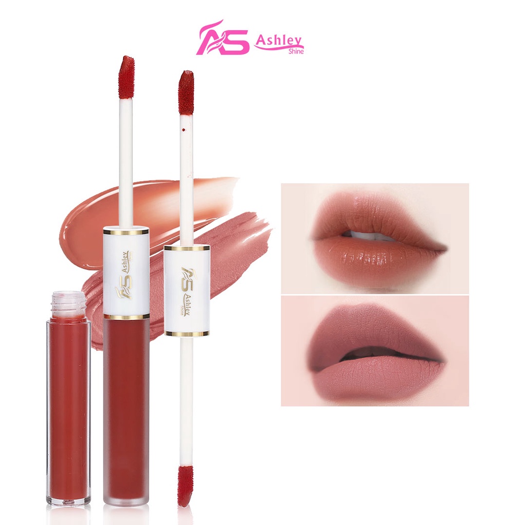 Ashley Shine Dual-End Lip Gloss Matte Lip Stain Lipstick Long Lasting ...