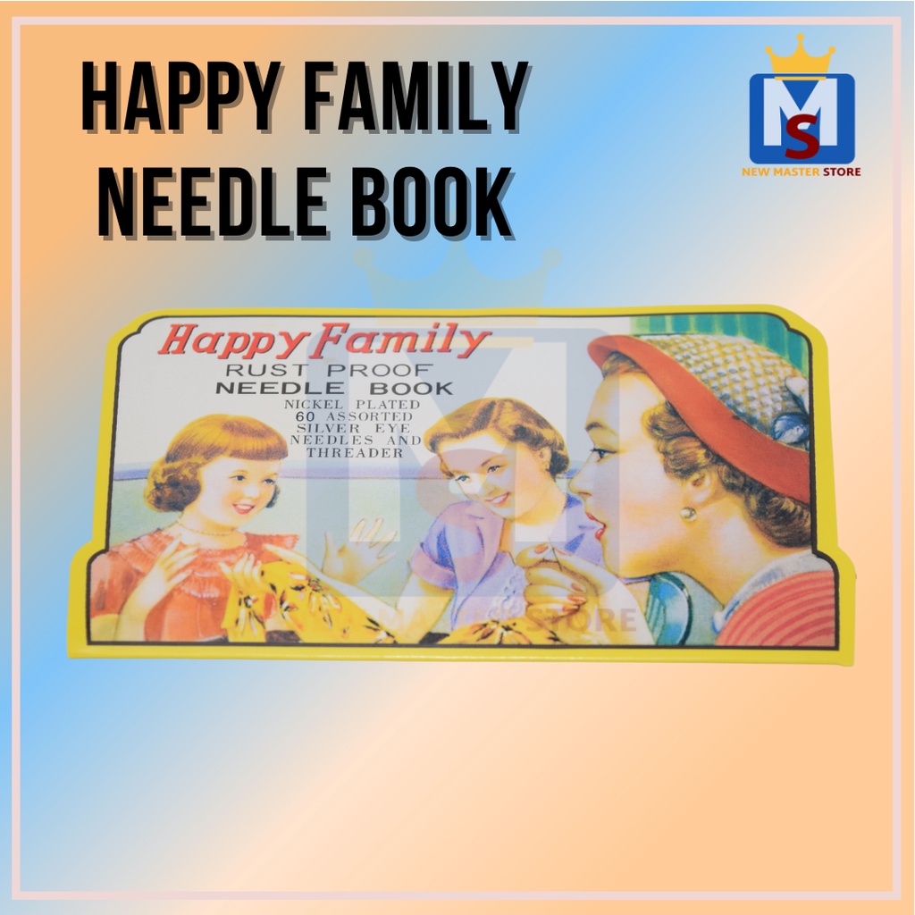 Needle Book Sewing Needles Happy Lady Classic Vintage Needle Book Hand ...