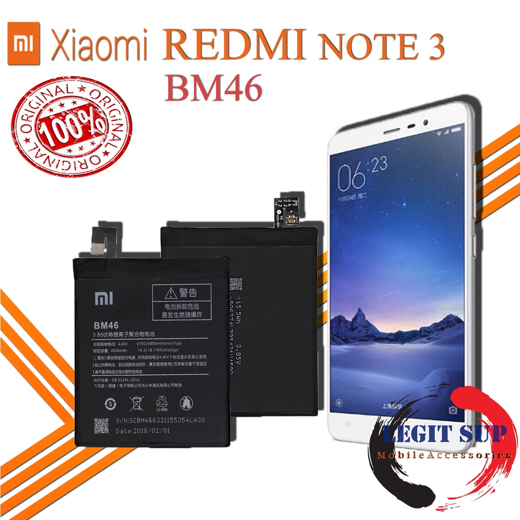 Xiaomi RedMi Note 3 (BM46) BATTERY (100% ORIGINAL) | Shopee Philippines