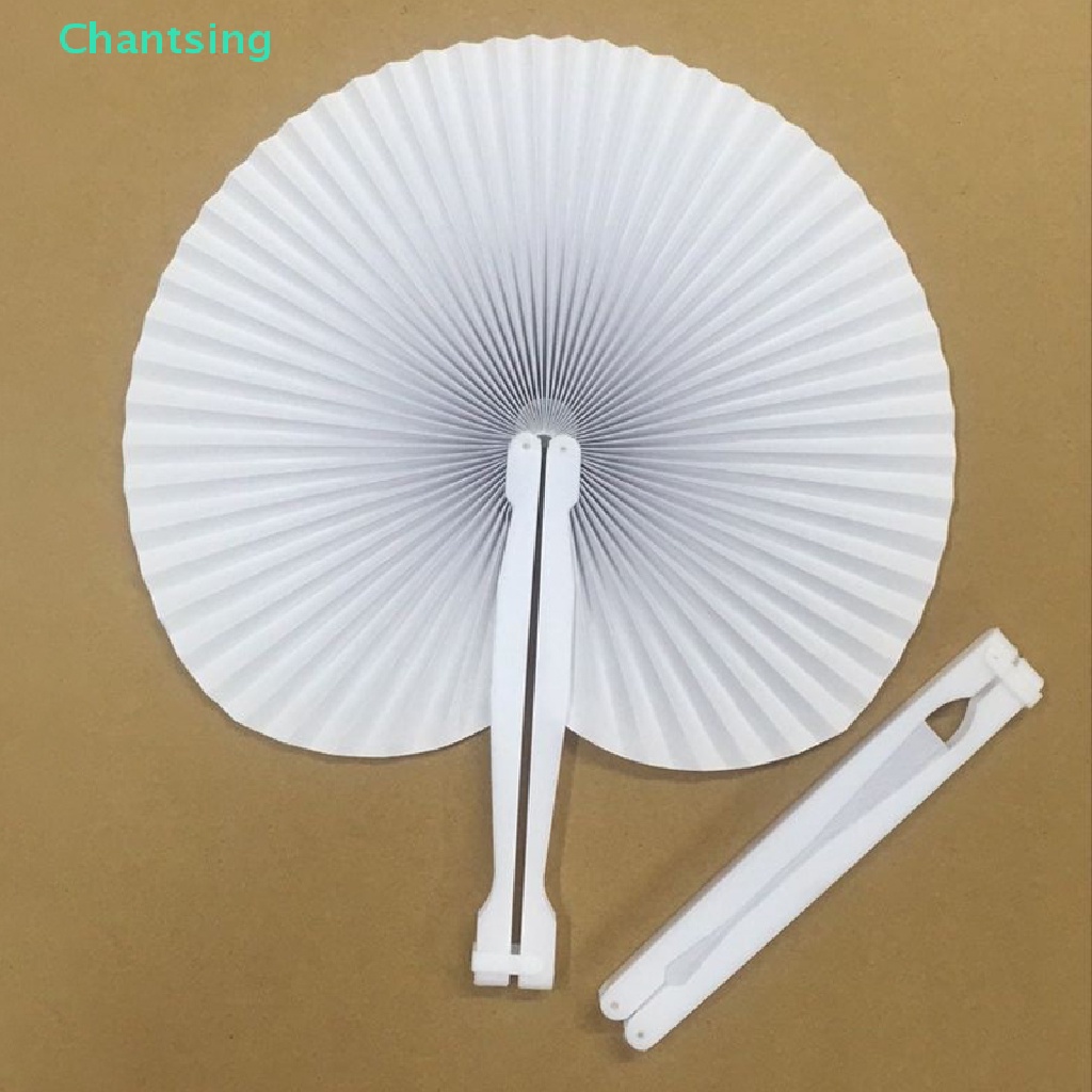 2Pcs Folding Handheld Paper Fans Round Shaped Accordion Fans with ...