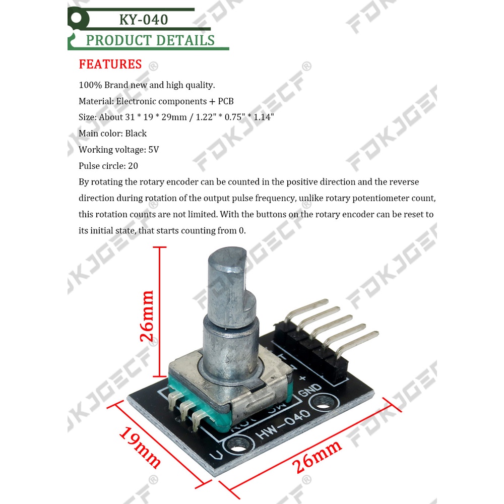 360 Degrees Rotary Encoder Module Rotary Potentiometer Analog Knob Module For Arduino Ky 040