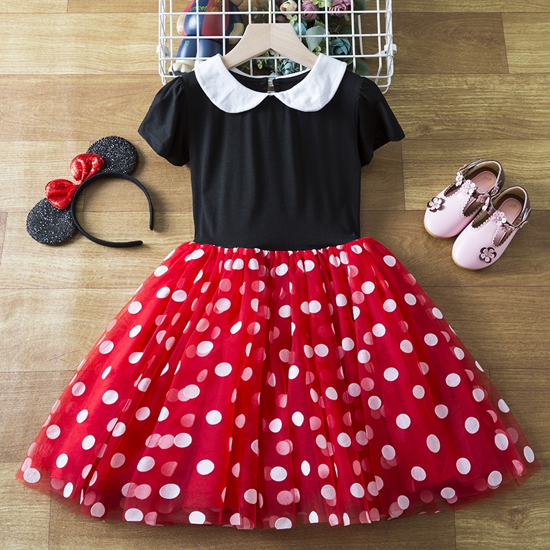 Summer Girls' Mickey Party Theme Polka Dot Dress Performance Dress ...