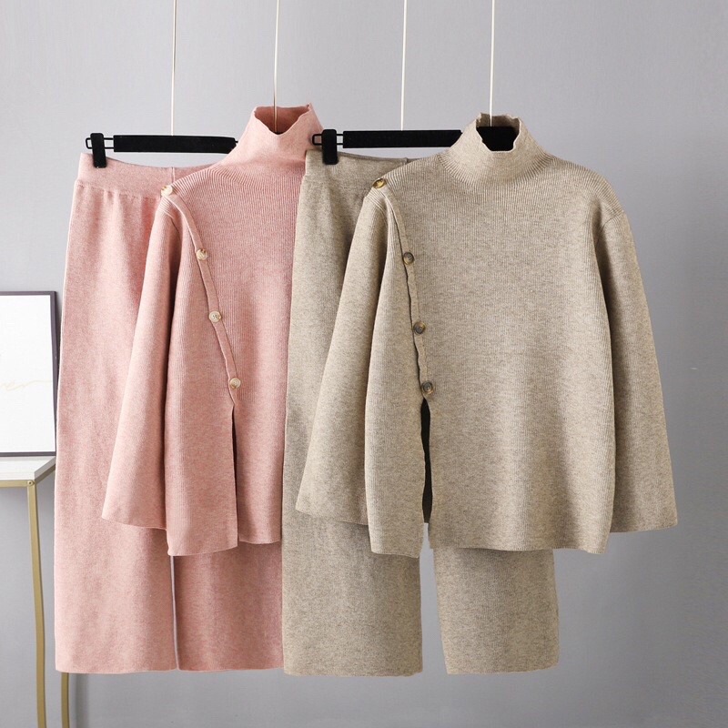 Only.Fashion Knitted Terno Pants Turtle Neck Top #RR7007 | Shopee ...