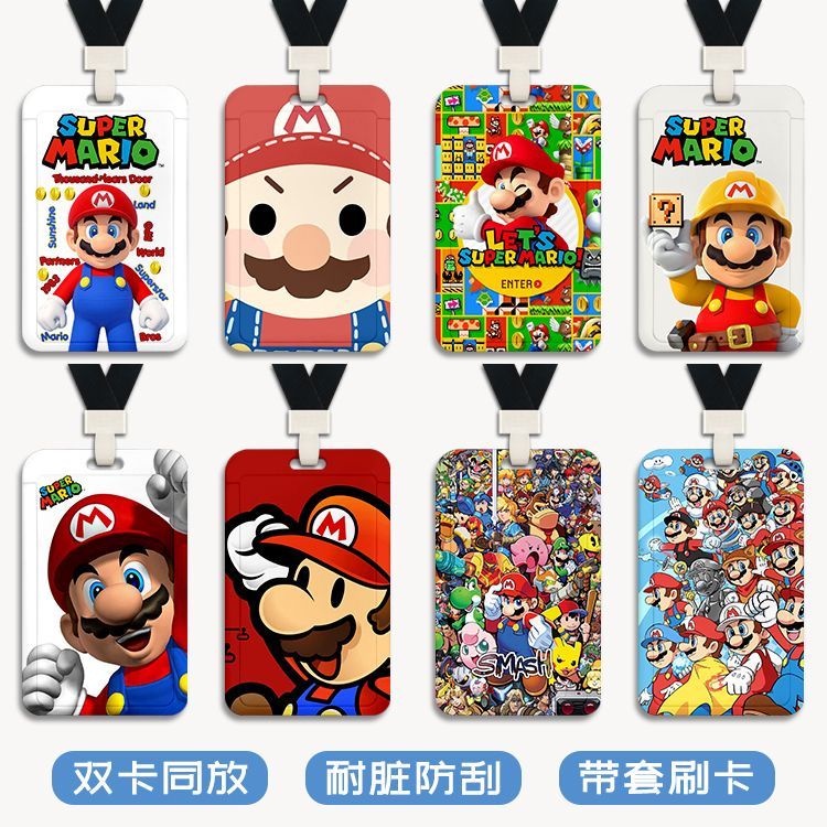 Super Mario Mario Student Campus Pick-up Food Card Bus Card Badge ...