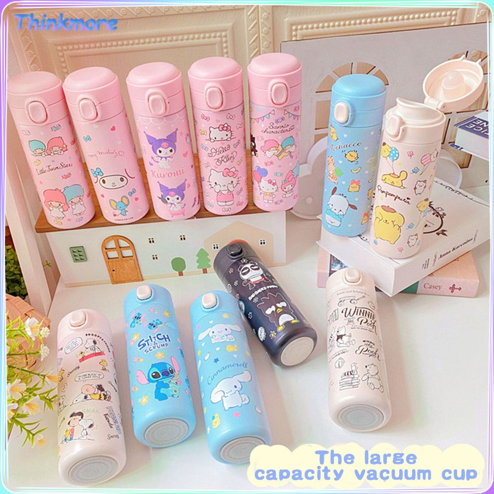 420ml Disney Stitch Princess Student Thermos 304 Stainless Steel Cartoon Sanrio Animal Girls ...
