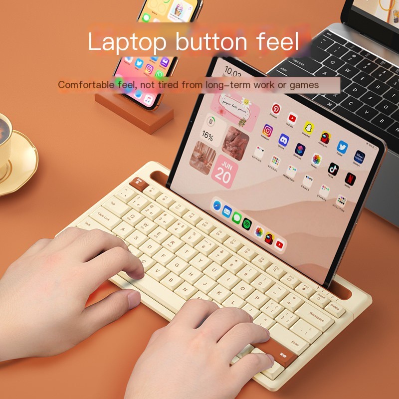 Multi-Device Bluetooth 79 Key Keyboard Card Slot Computer Gaming ...