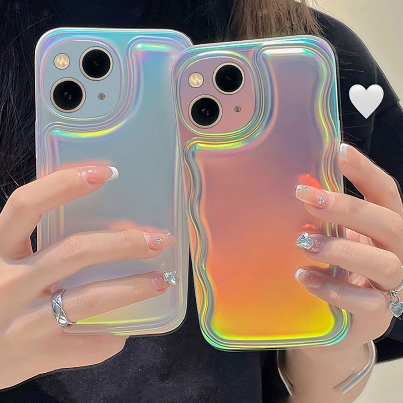 INS HOT Shockproof Laser Gradient TPU Phone Case For iPhone 11 12 13 14 ...