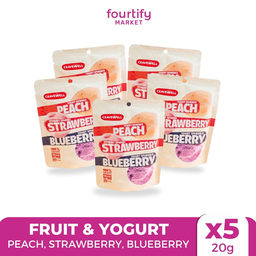 Cravewell Mix Yogurt Sphere Fruit Crunch in High Five Bundle - Pack of ...